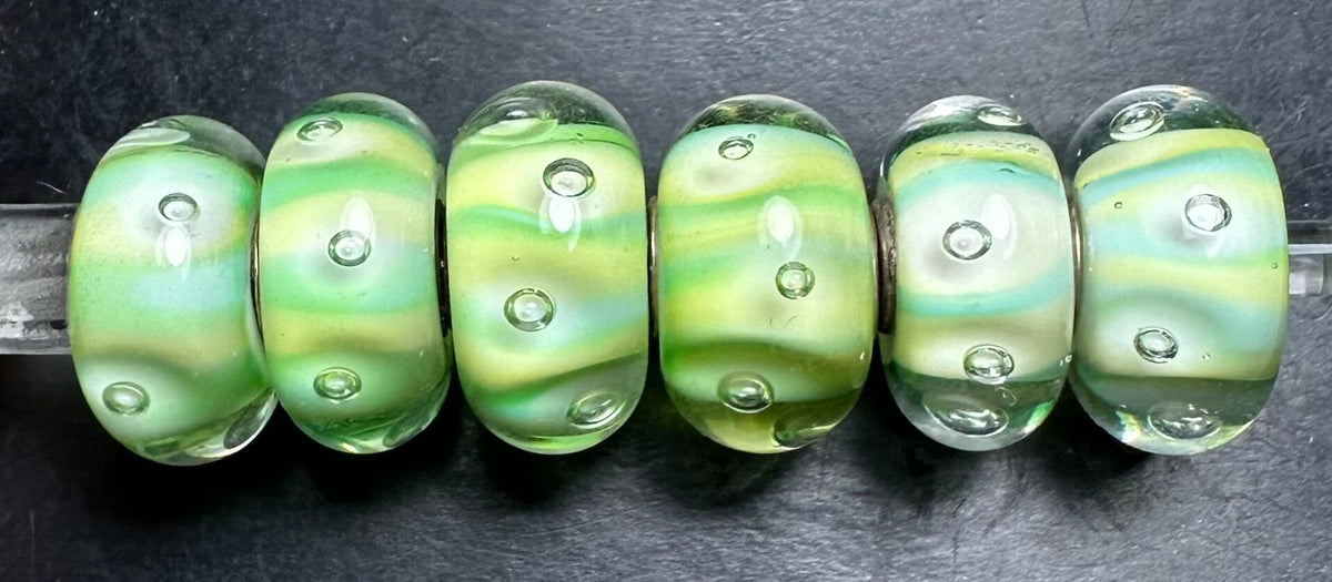 4-9 Trollbeads Green Stripe Bubbles Rod 1 – Blooming Boutique Beads